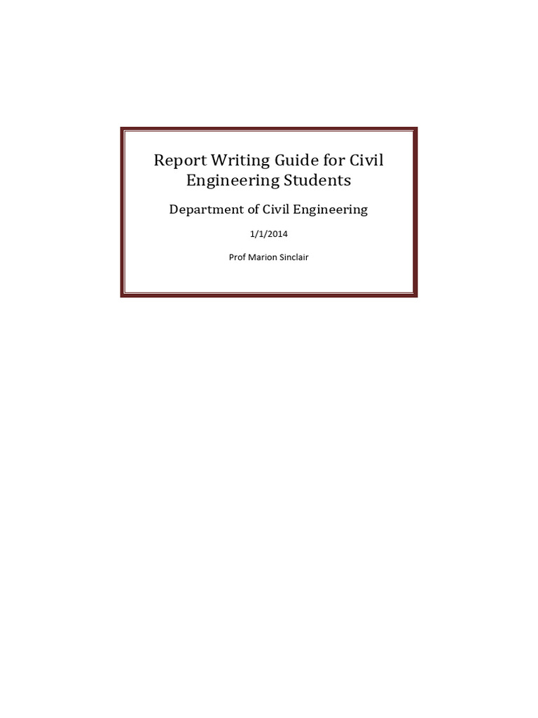 Civil Engineering Report Writing Guide | PDF | Methodology | Knowledge