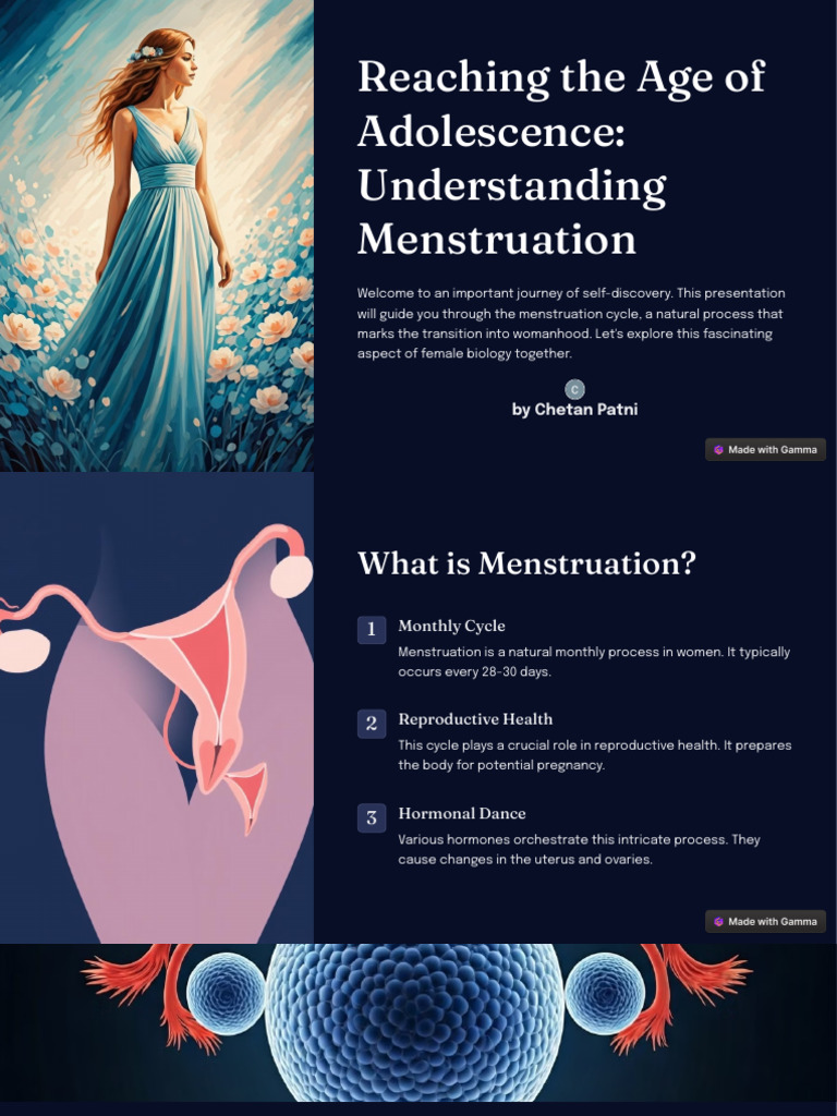 Reaching The Age of Adolescence Understanding Menstruation | PDF ...