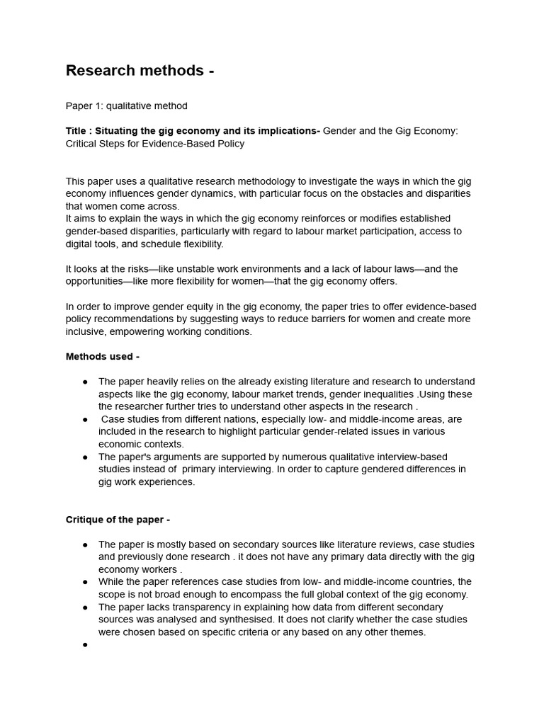 Research Methods - Anushka | PDF | Qualitative Research | Self Employment