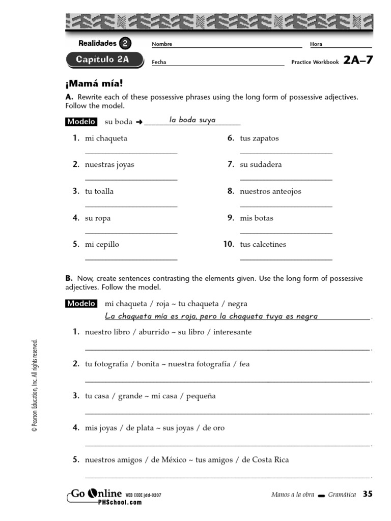 Realidades 2 Practice Workbook (2A) - 39 | PDF