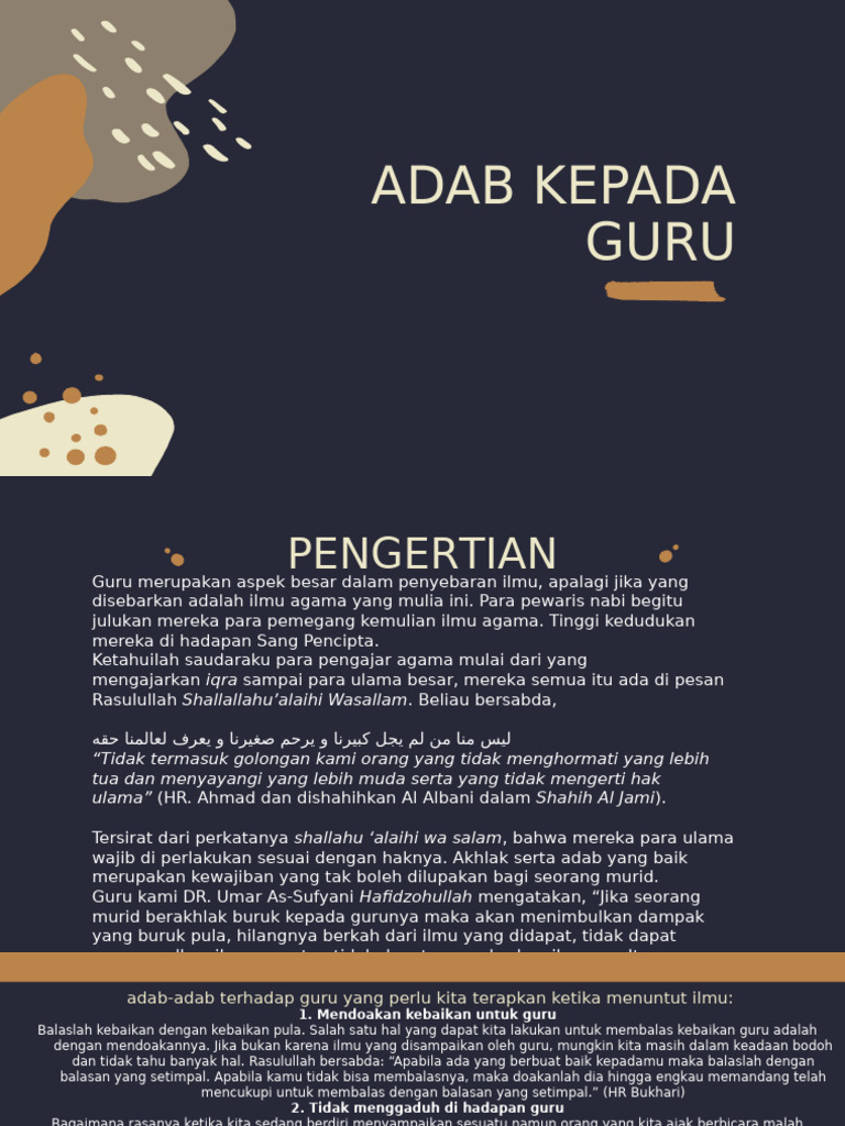 Adab Terhadap Guru: Panduan Praktis | PDF