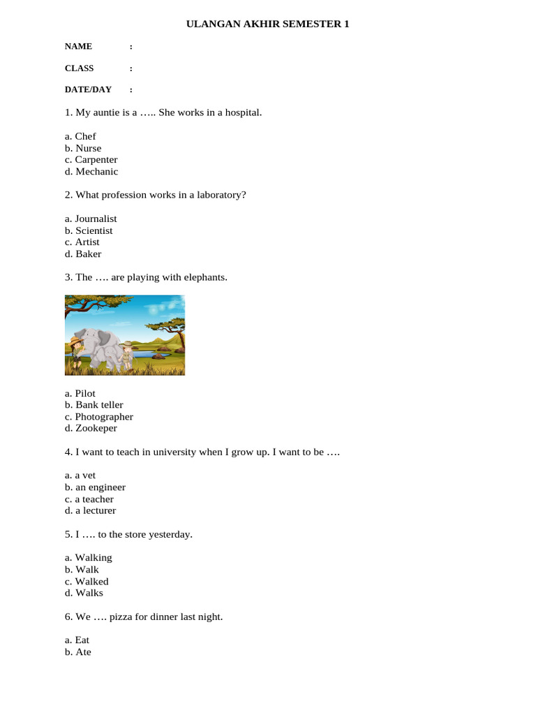 Semester 1 Final Exam Questions | PDF | Shape