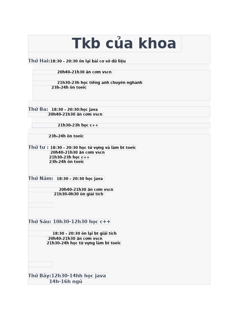 TKB C A Khoa | PDF