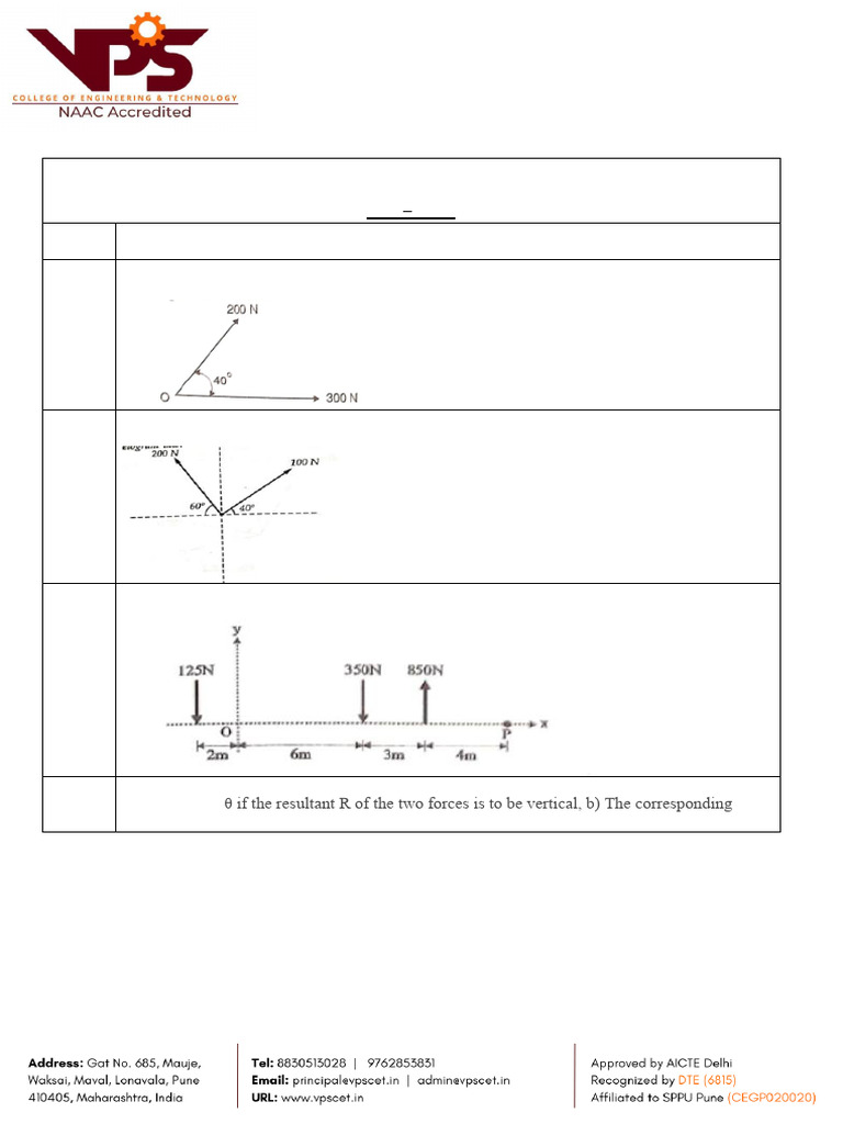 Quetion Bank Unit 1 | PDF | Force | Area