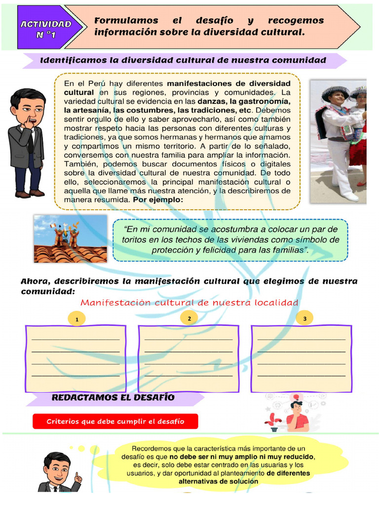 V EXPERIENCIA DE APRENDIZAJE - ACT 1 - 3° y 4° GRADO EPT ... | PDF