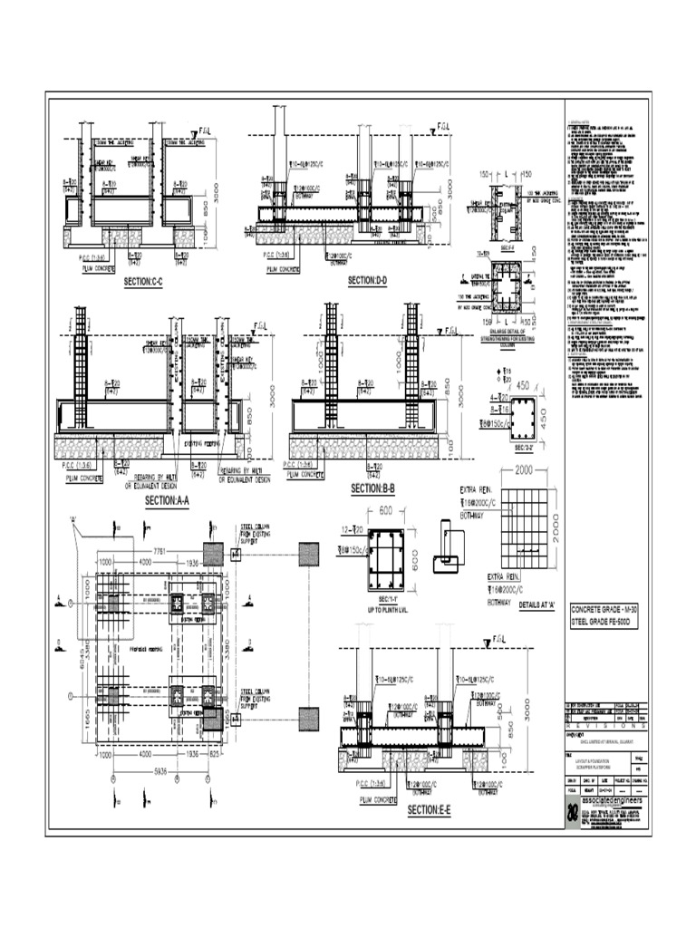 LAYOUT AND DETAILS OF FOUNDATION-Model | PDF | Structural Engineering ...
