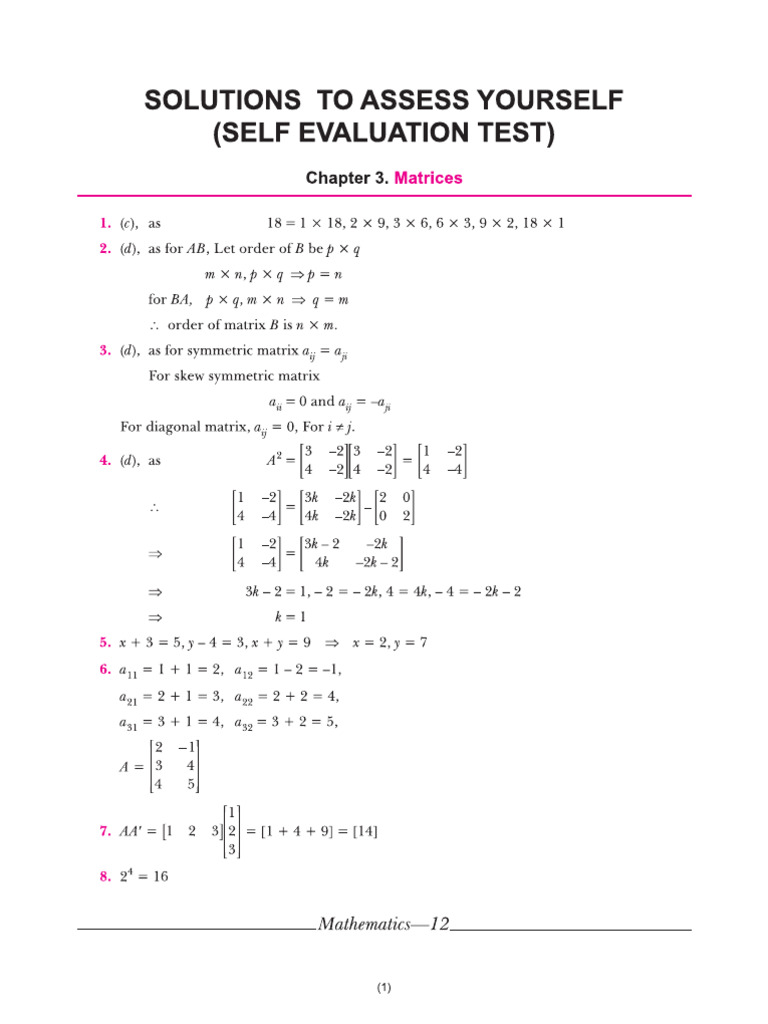 Together With Mathematics CH 3 Assess Yourself | PDF