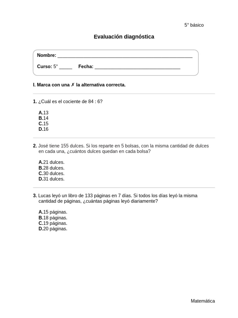 Ev Mat 5B | PDF | Matemáticas