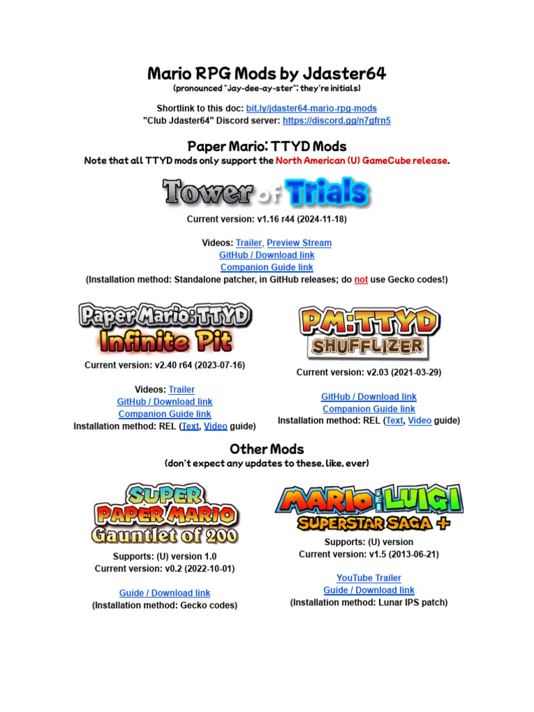 Jdaster64's Mario RPG Mods | PDF