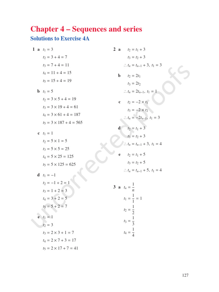 Chapter - 04 Sequences and Series | PDF | Mathematics | Elementary Mathematics