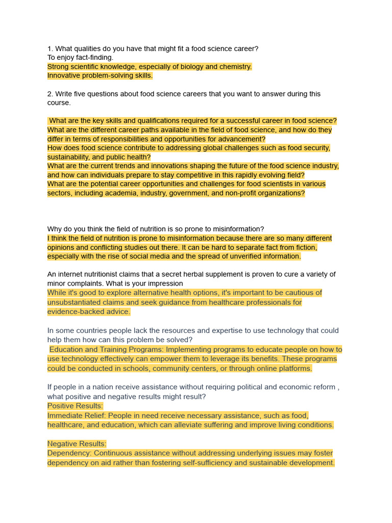 Food Science Career Insights and Trends | PDF | Science | Food Science