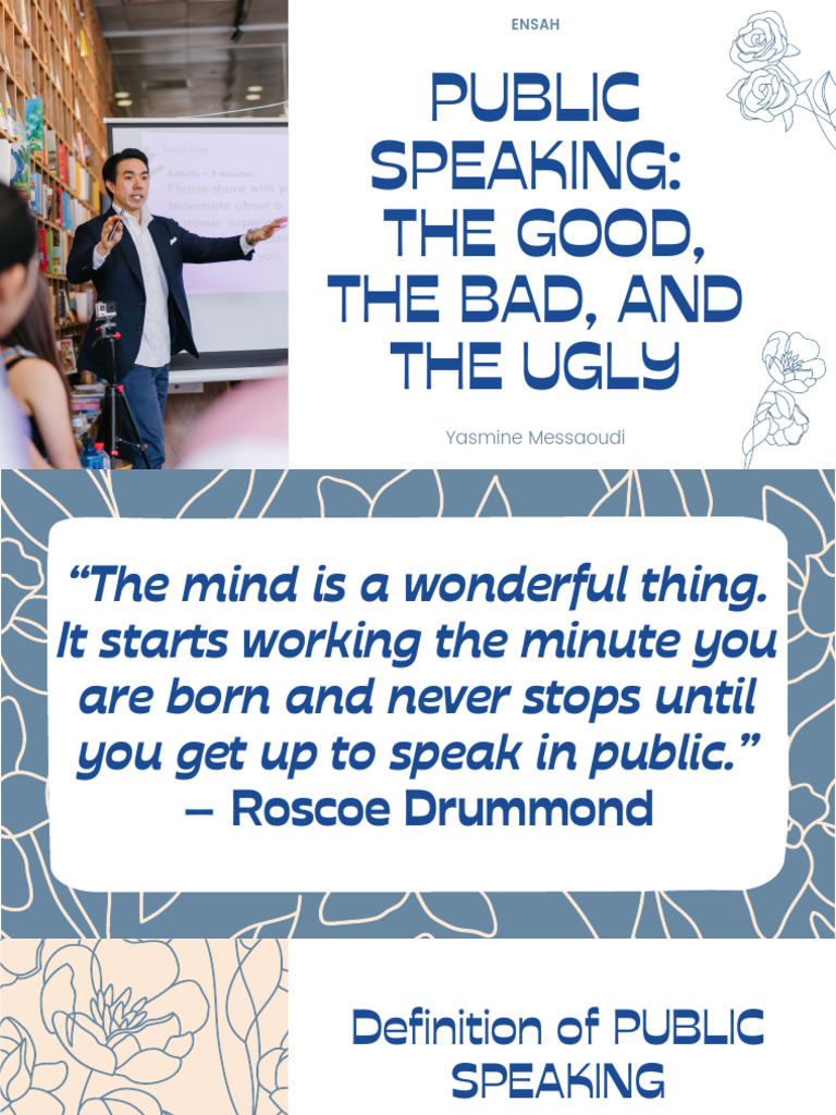 Public Speaking Insights by Yasmine Messaoudi | PDF