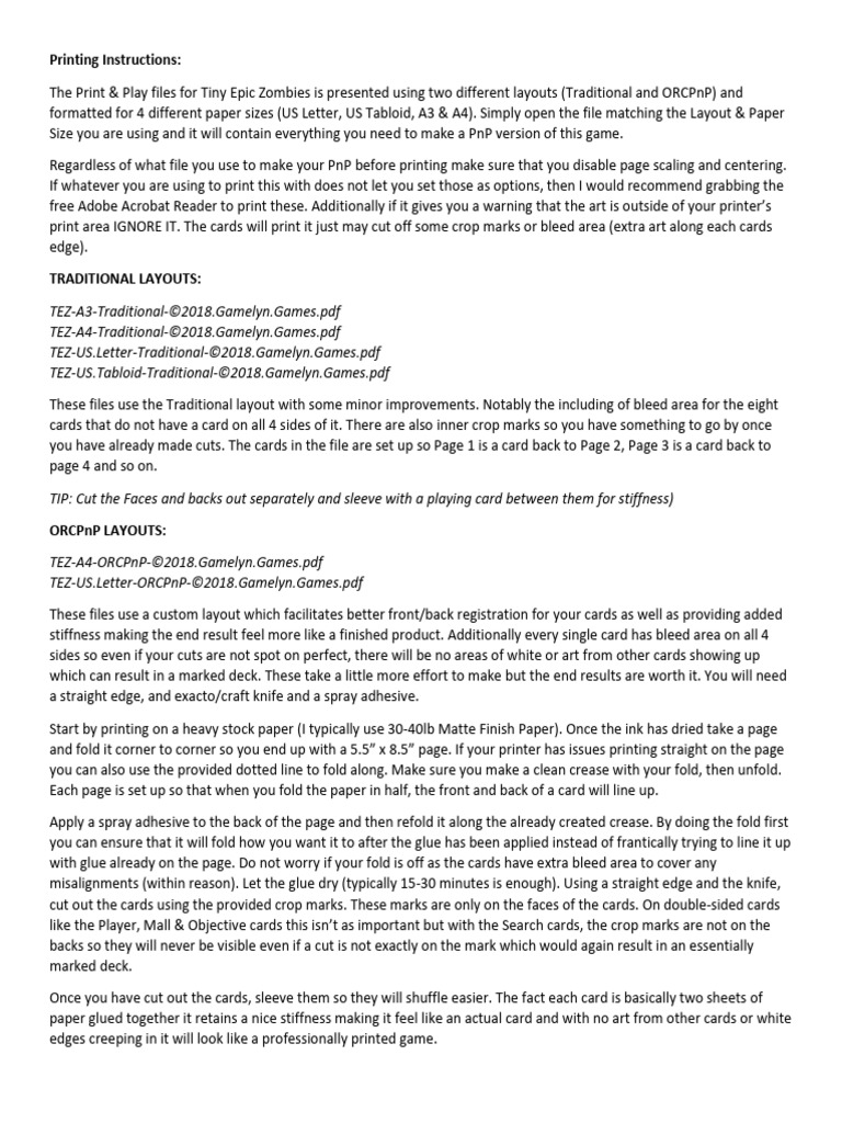 READ ME-Printing Instructions | PDF | Printing
