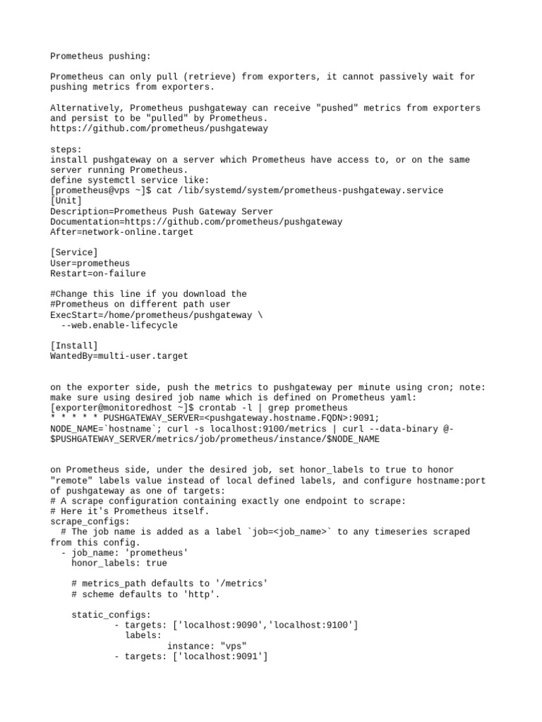 Prometheus Pushing | PDF