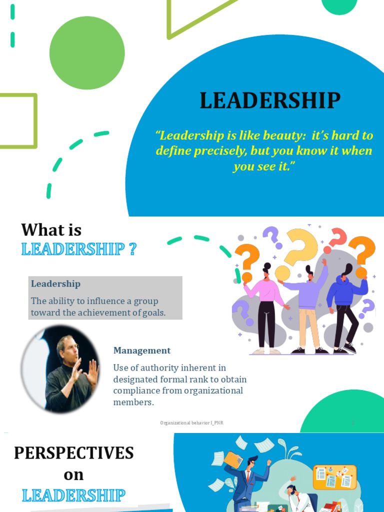 Leadership Session 6 Pdf Leadership Organizational Behavior
