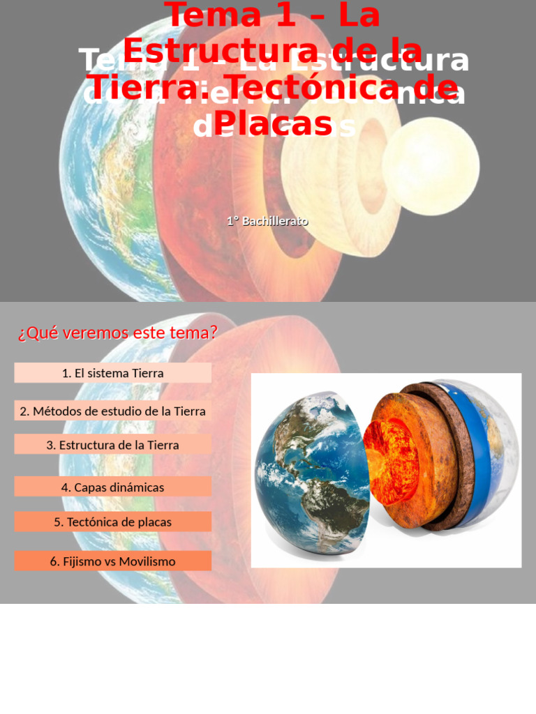 Tema 1 - Estructura de La Tierra. TectÃ Nica de Placas | PDF | Placas tectónicas | Tierra