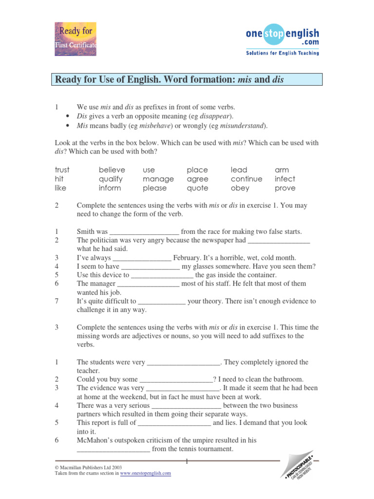 Word Formation Mis and Dis | PDF | Verb | Language Families