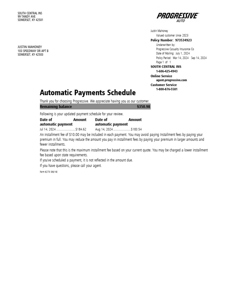 Payment Schedule | PDF | Payments | Services (Economics)