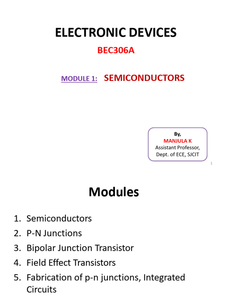 ED Module-1 | PDF | Atomic Orbital | Semiconductors