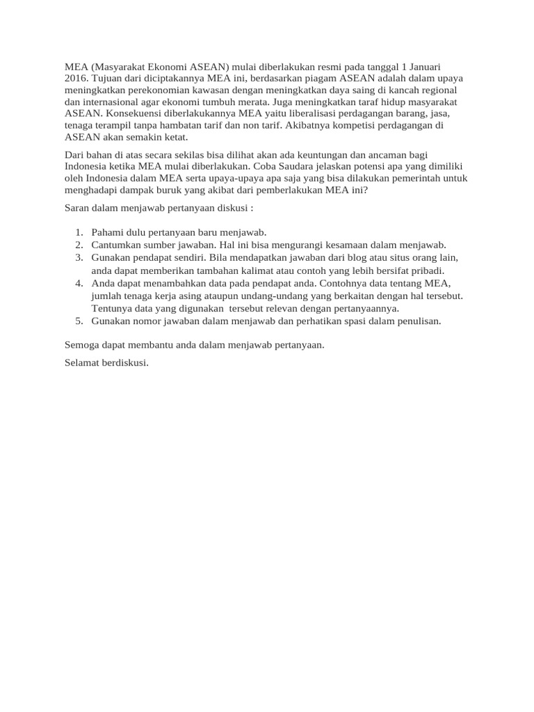 MEA | PDF | Pengelolaan Keuangan & Uang