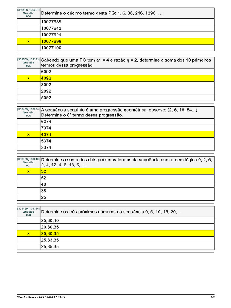 Fundamentos Da Matemática - Unidade 09 (Pa e PG) 02 | PDF