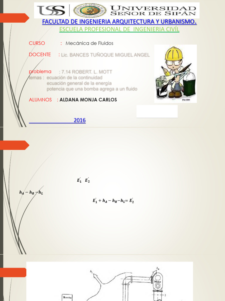Ejercicio Aldana 714 Robert Mott | PDF | Bomba | Ecuaciones