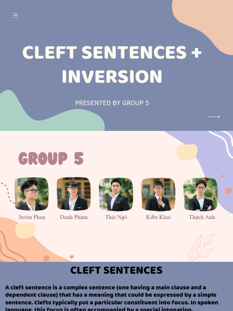 Cleft Sentences + Inversion | PDF