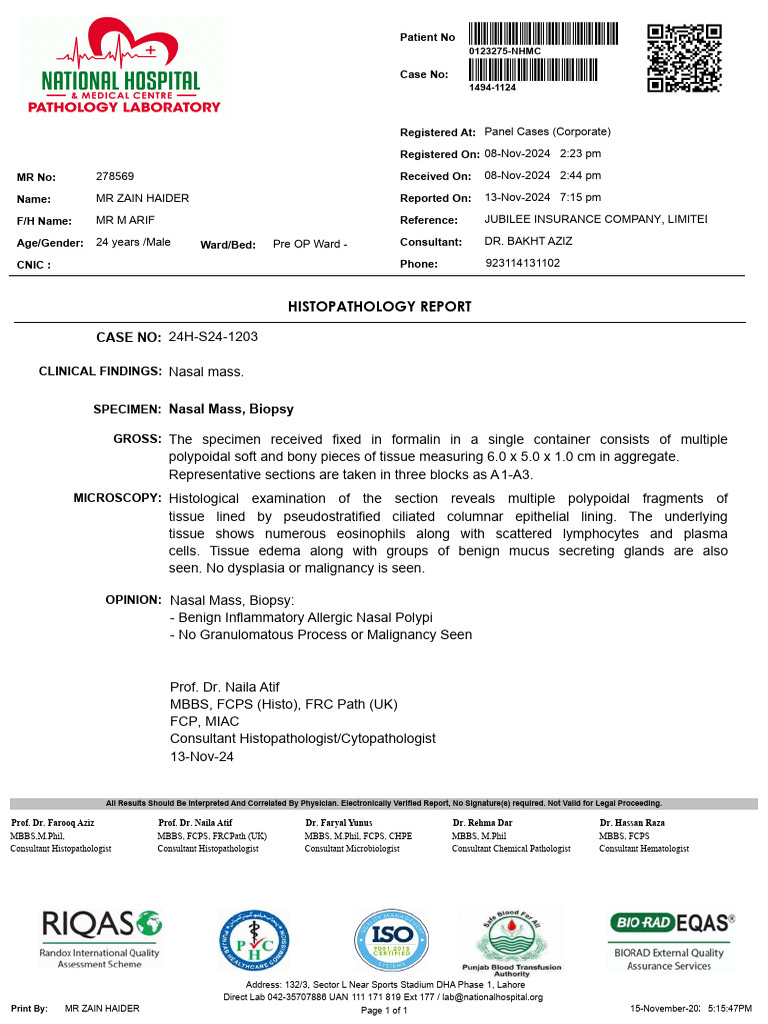 Testreport | PDF | Histopathology | Histology