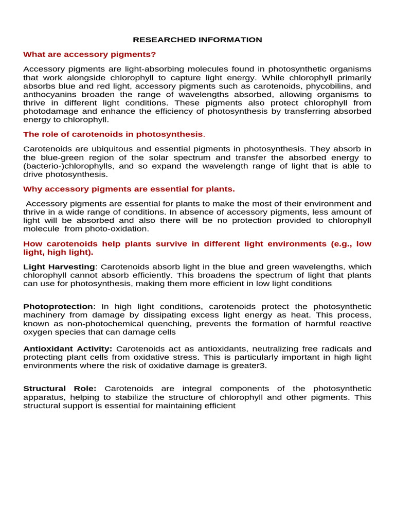 Researched Information | PDF | Home & Garden | Science & Mathematics