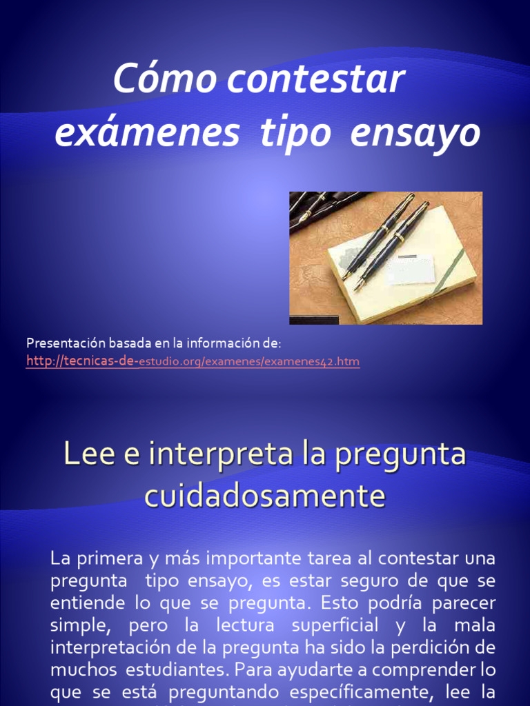 Cómo Contestar Exámenes Tipo Ensayo | PDF | Ensayos | Economía keynesiana