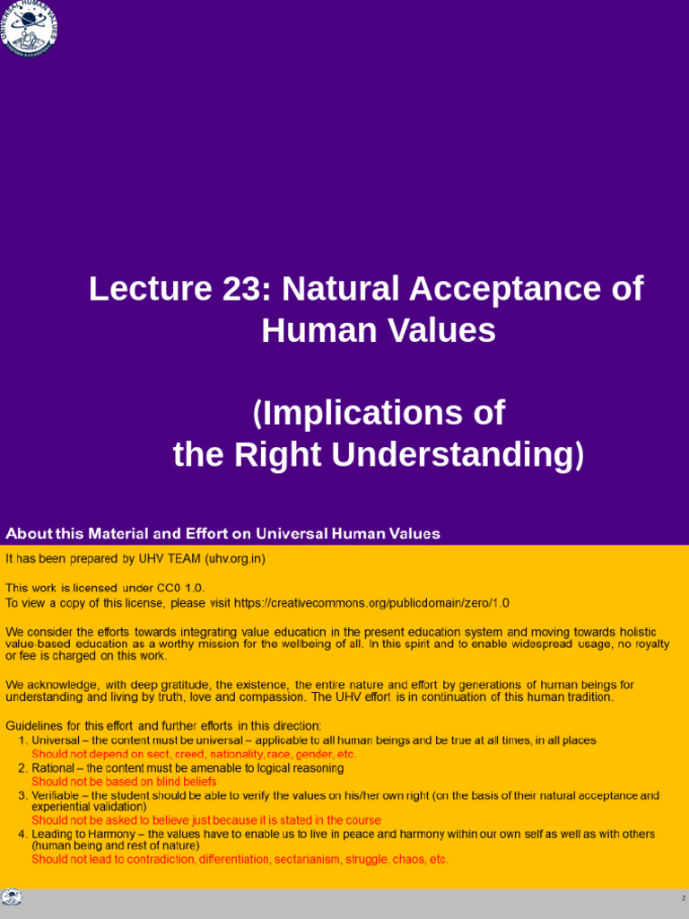 Natural Acceptance of Human Values | PDF | Consciousness | Happiness