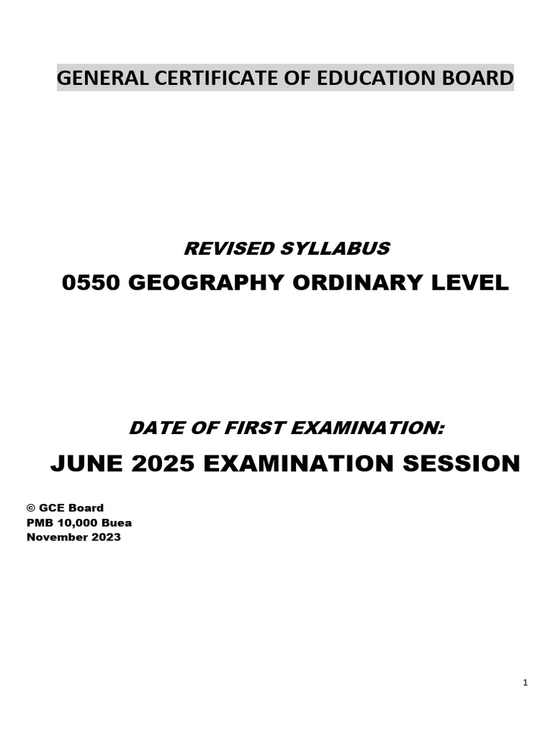0550 Geography Syllabus Review 2022 | PDF | Weather | Climate