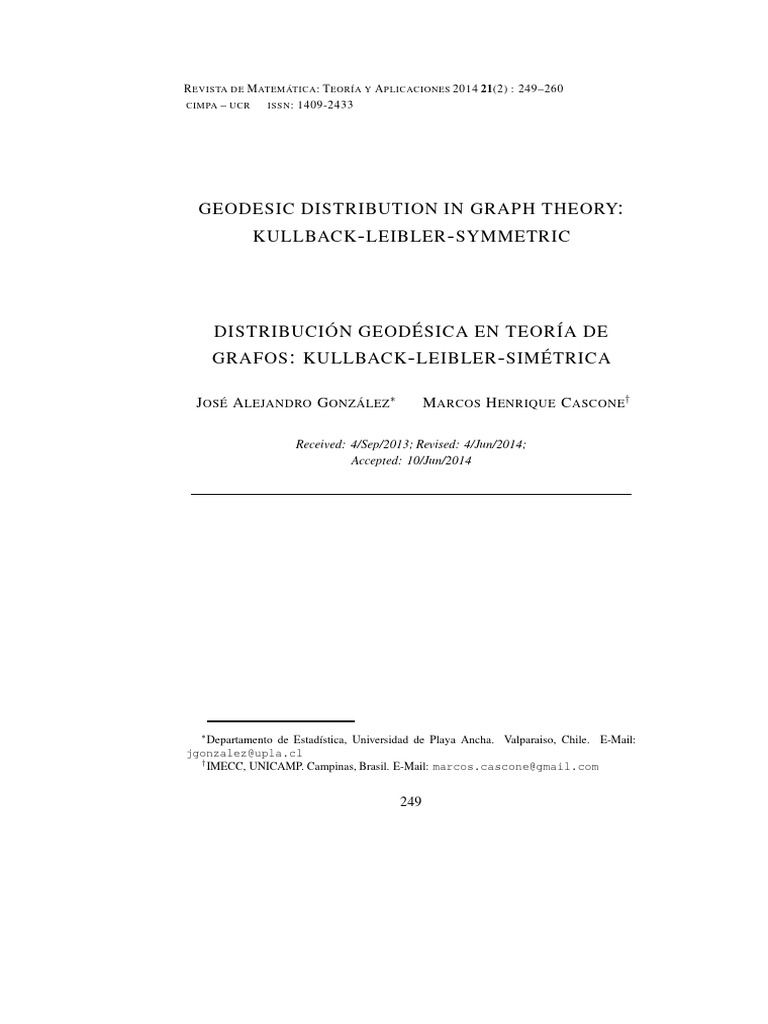 Dialnet GeodesicDistributionInGraphTheory 5232963 | PDF | Vertex (Graph Theory) | Mathematical ...