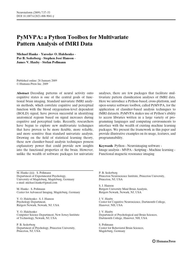 Py MVPA | PDF | Statistical Classification | Support Vector Machine