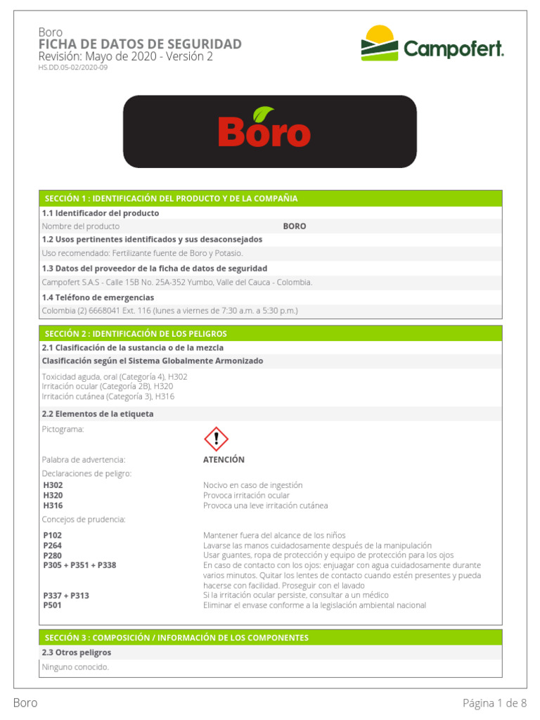 Hs Boro | PDF | Combustión | Agua