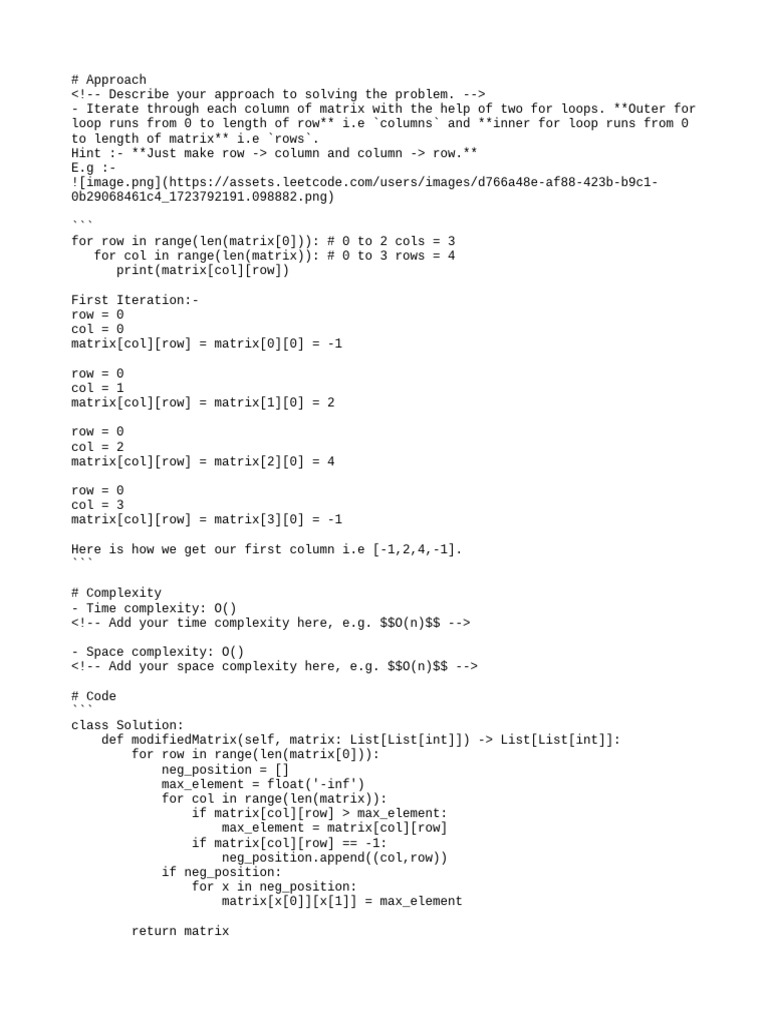 Modify The Matrix Solution | PDF