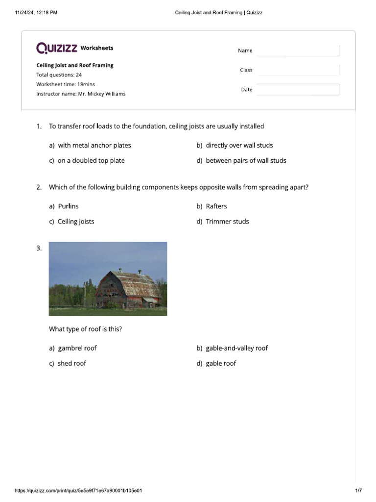 Ceiling Joist and Roof Framing | PDF