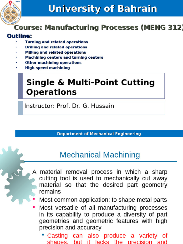 Machining Operations Overview | PDF | Machining | Drilling