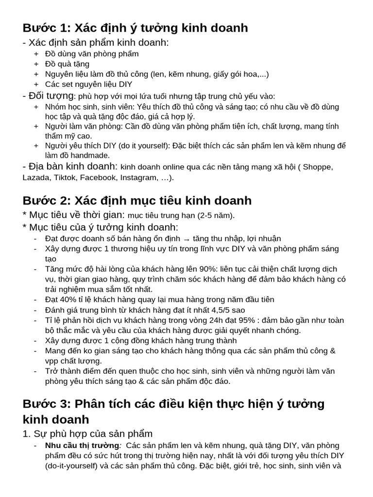 ý Tưởng Kinh Doanh Bản Đủ | PDF