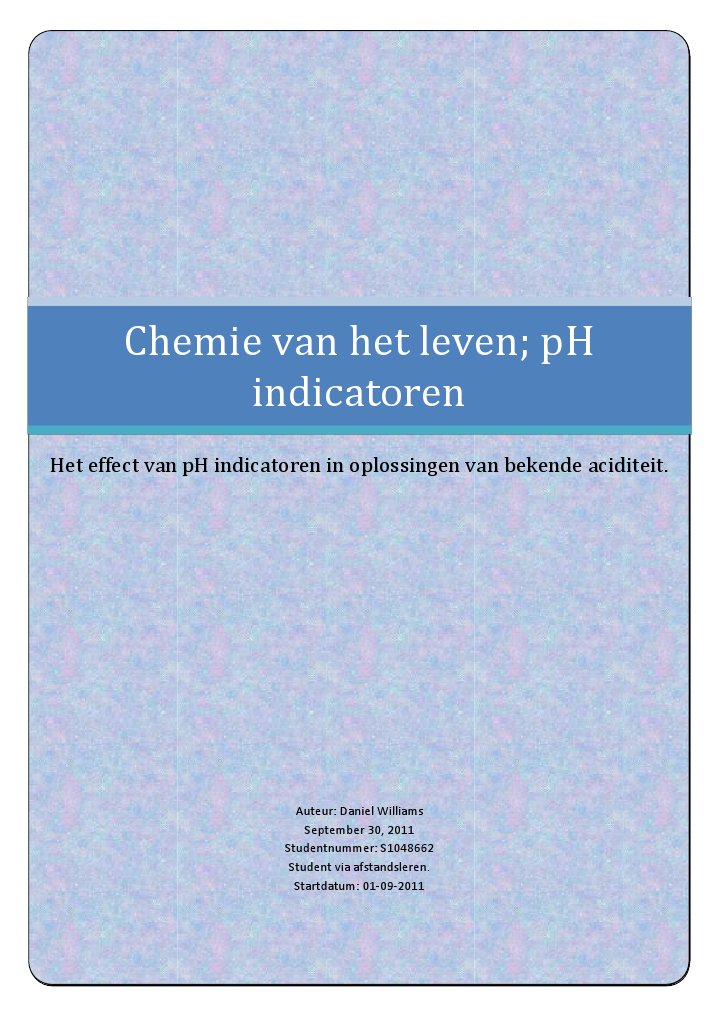 PH Indicatoren Practicumverslag | PDF