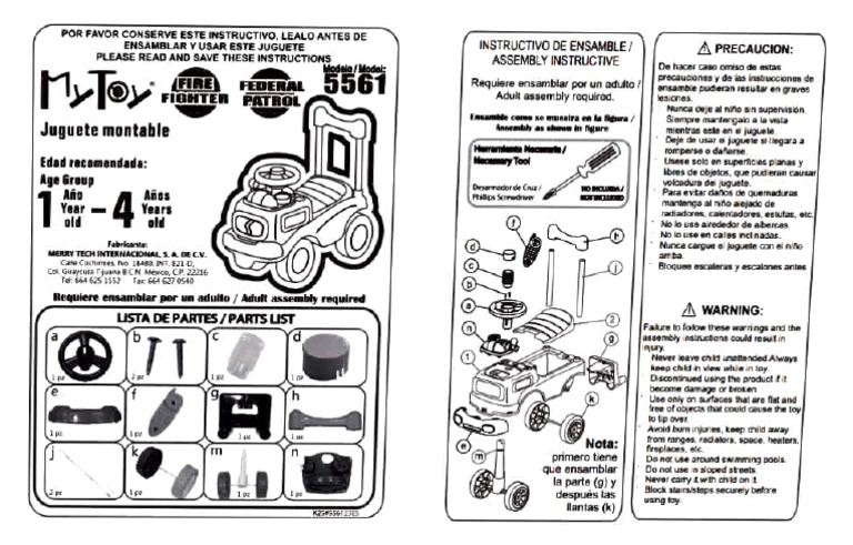 Instructivo Juguete | PDF