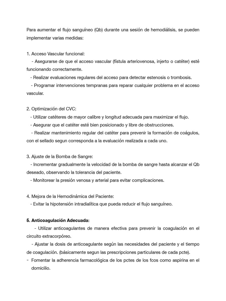Optimizaciones QB Hemodialisis | PDF | Hemodiálisis | Medicina CLINICA