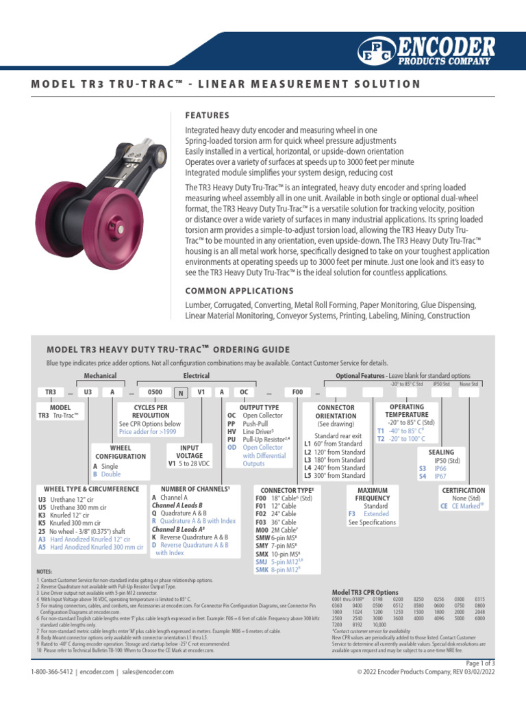 Datasheet - Model tr3 Tru Trac | PDF | Electrical Connector | Electrical Engineering