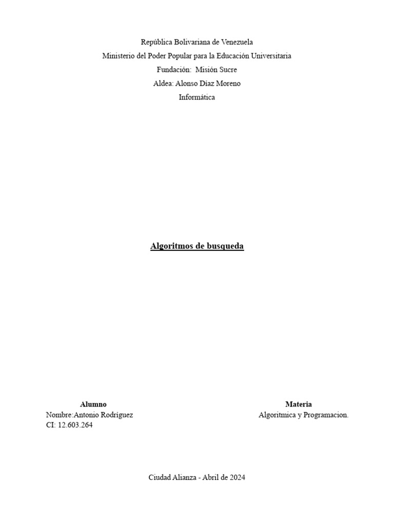 Algoritmos de Busqueda | PDF | Algoritmos | Informática teórica
