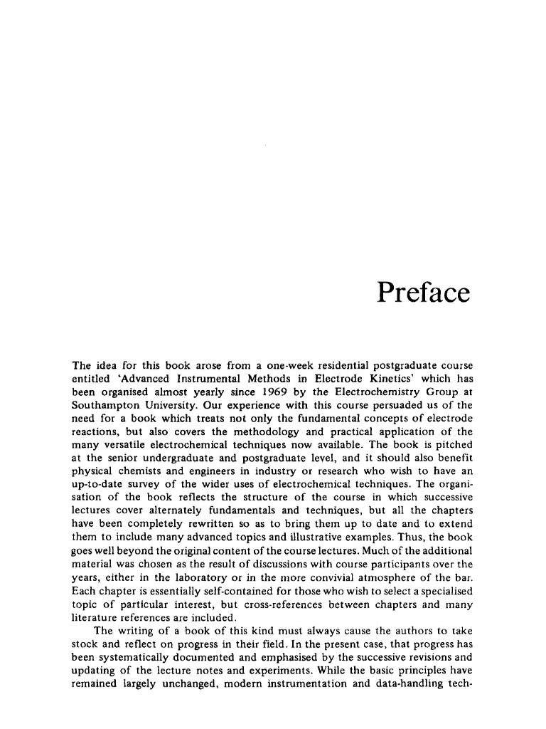 Preface - 2010 - Instrumental Methods in Electrochemistry | PDF | Electrochemistry | Science