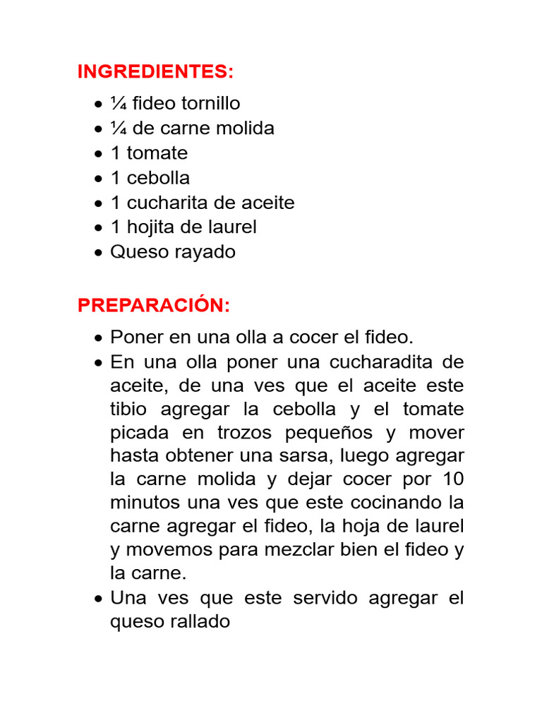 INGREDIENTES | PDF | Cocina, comidas y vino