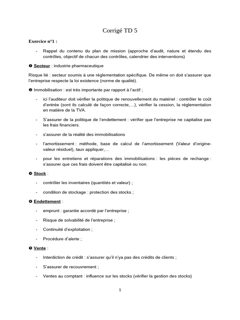 Corrigé TD 5 | PDF | Facture | Comptabilité