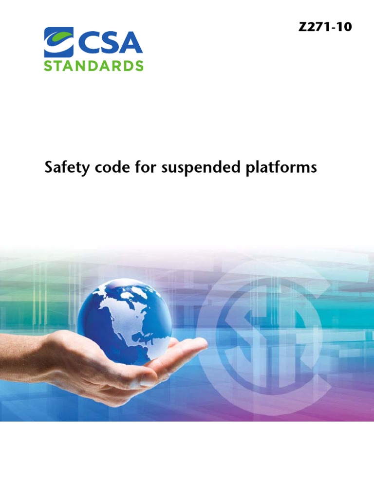 CSA Z271-10 - Safety Code For Suspended Platforms | PDF | Standardization | Legal Liability