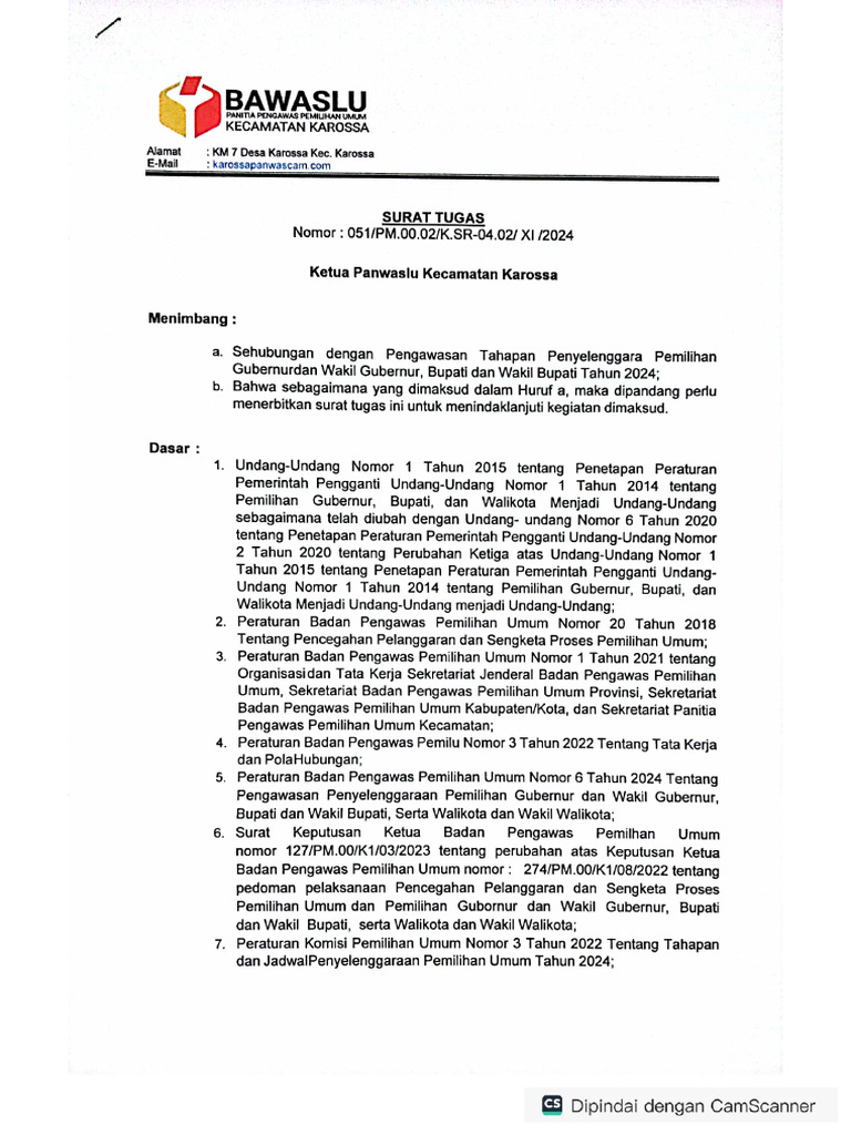 Surat Tugas PKD | PDF