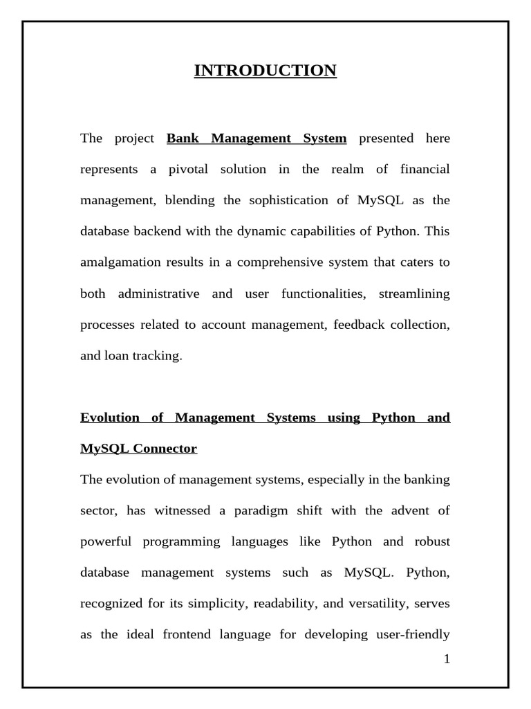 Bank Management System g12 | PDF | Databases | My Sql